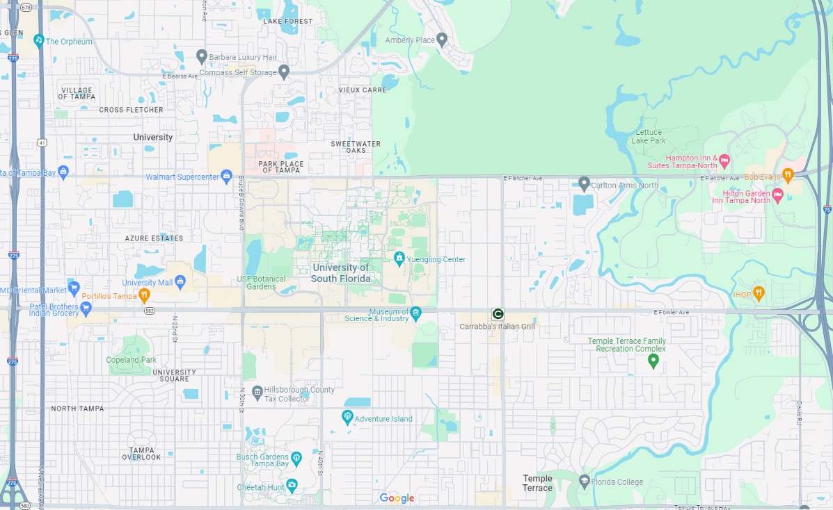 Map Usf Tampa Florida Driving Directions To Parking USF Lot 29B